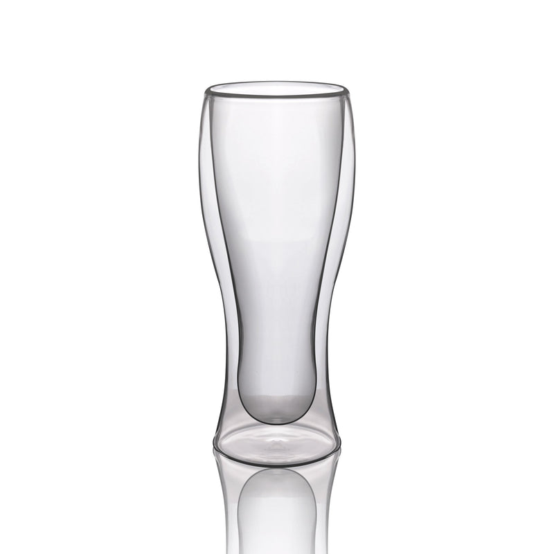 Double Walled Beer Drink Glass Mugs - Set of 4 (Without Handle)