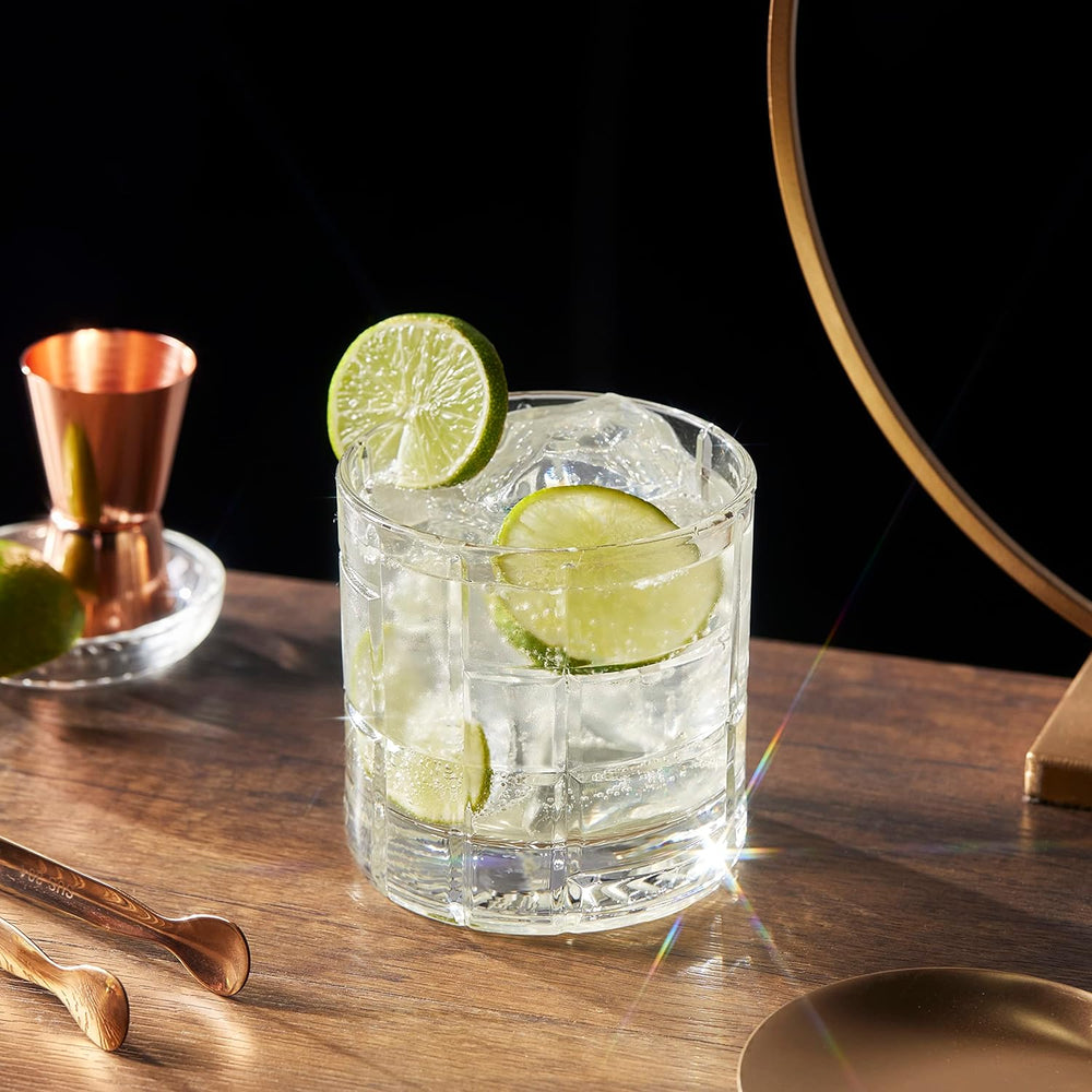 Premium Double Rocks Whiskey Glasses - Set of 6 Cocktail Glasses