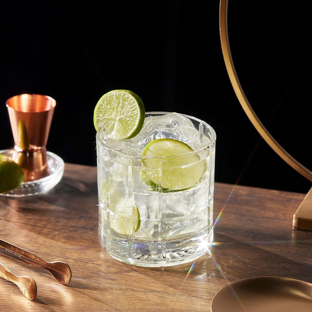 Premium Double Rocks Whiskey Glasses - Set of 6 Cocktail Glasses