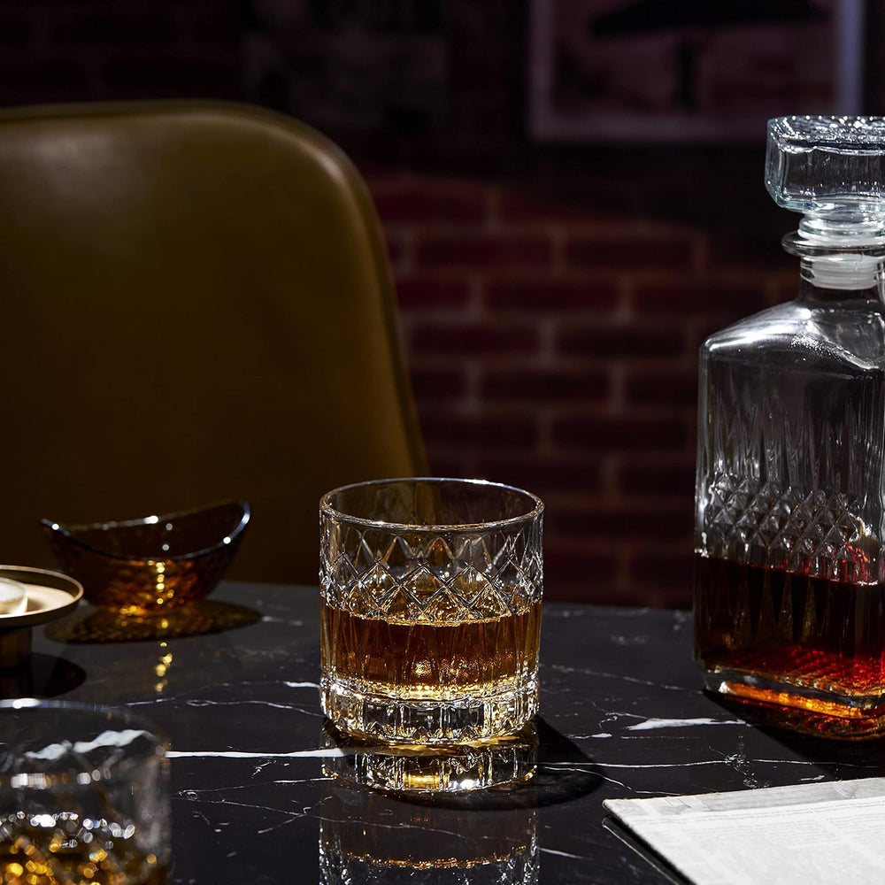 Premium Double Rocks Whiskey Glasses - Set of 6 Cocktail Glasses