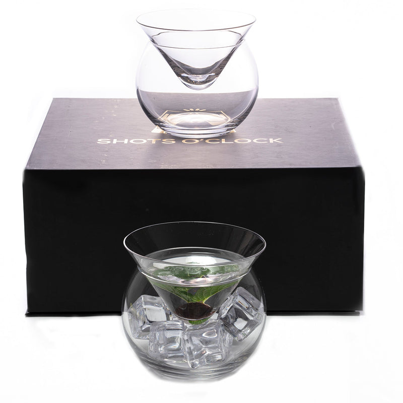 Stemless Martini Glasses with Chiller Set - Cocktails Glasses with Ice ...